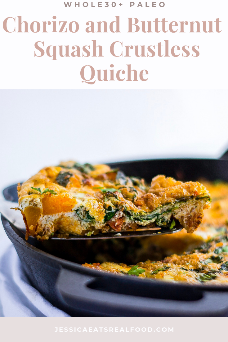 Whole30 Chorizo and Butternut Squash Crustless Quiche